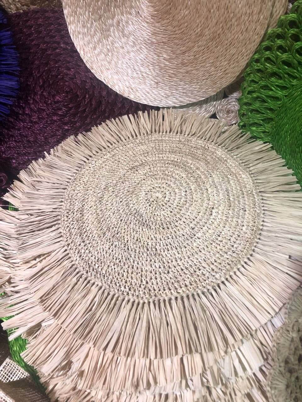 Abaca Fringe Placemat Plain | Dapitan Arcade Online Store